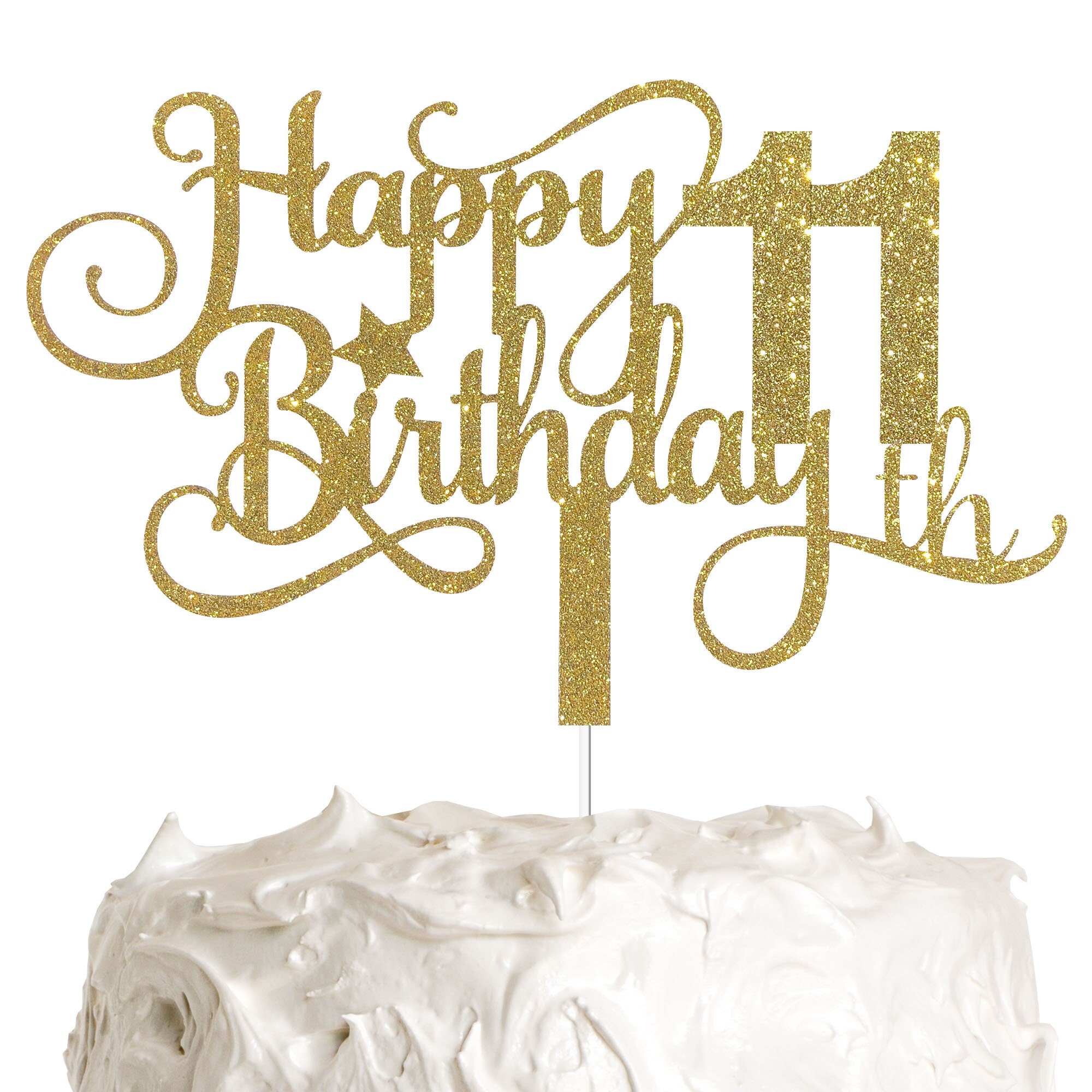 ALPHA K GG 11th Birthday Cake Topper Happy 11th Birthday Cake - Etsy UK