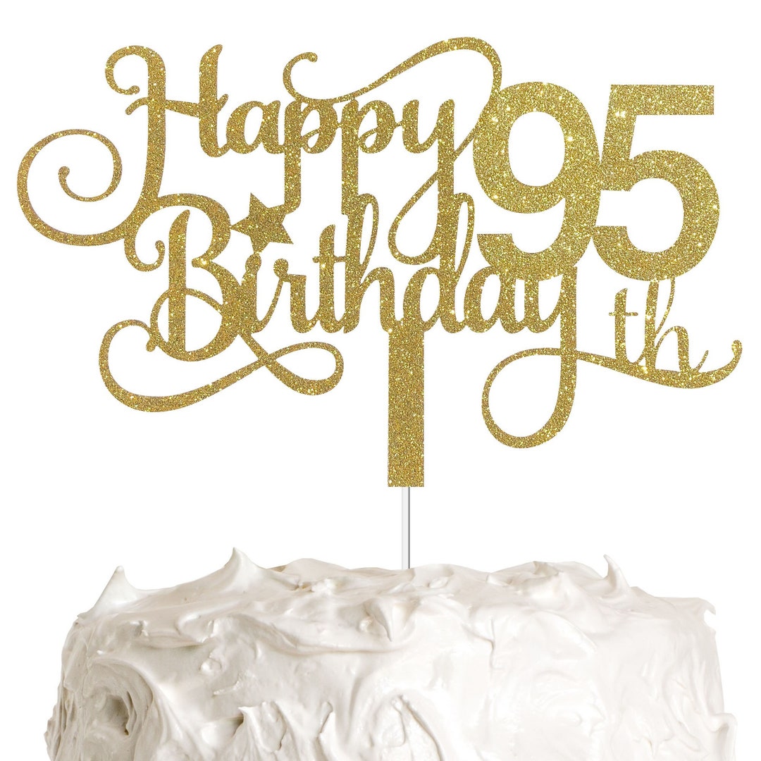 ALPHA K GG 95th Birthday Cake Topper Happy 95th Birthday Cake - Etsy