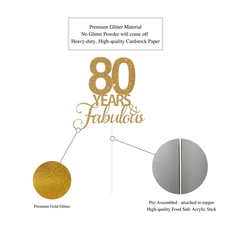 80 Years Fabulous Cake Topper 80th Birthday Cake Topper 80th - Etsy