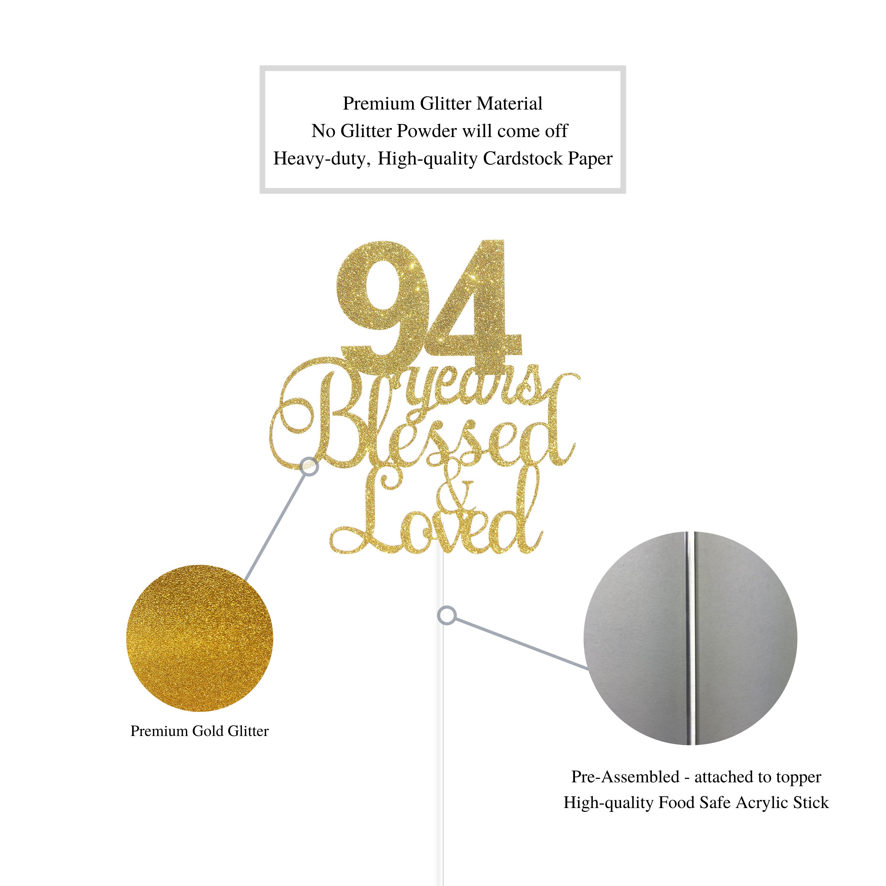 ALPHA K 94th Birthday/anniversary Cake Topper 94 Years - Etsy