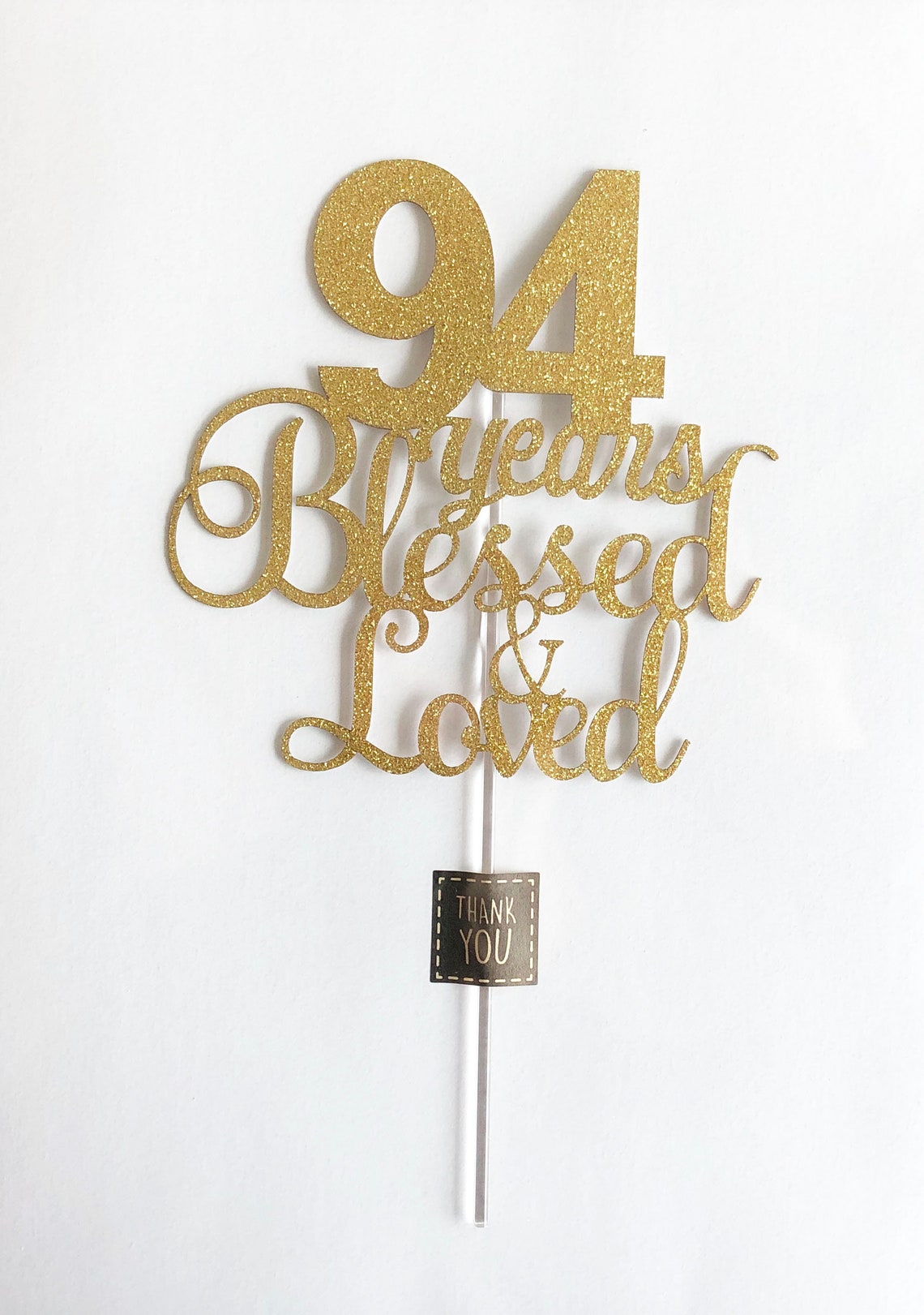 ALPHA K 94th Birthday/anniversary Cake Topper 94 Years - Etsy