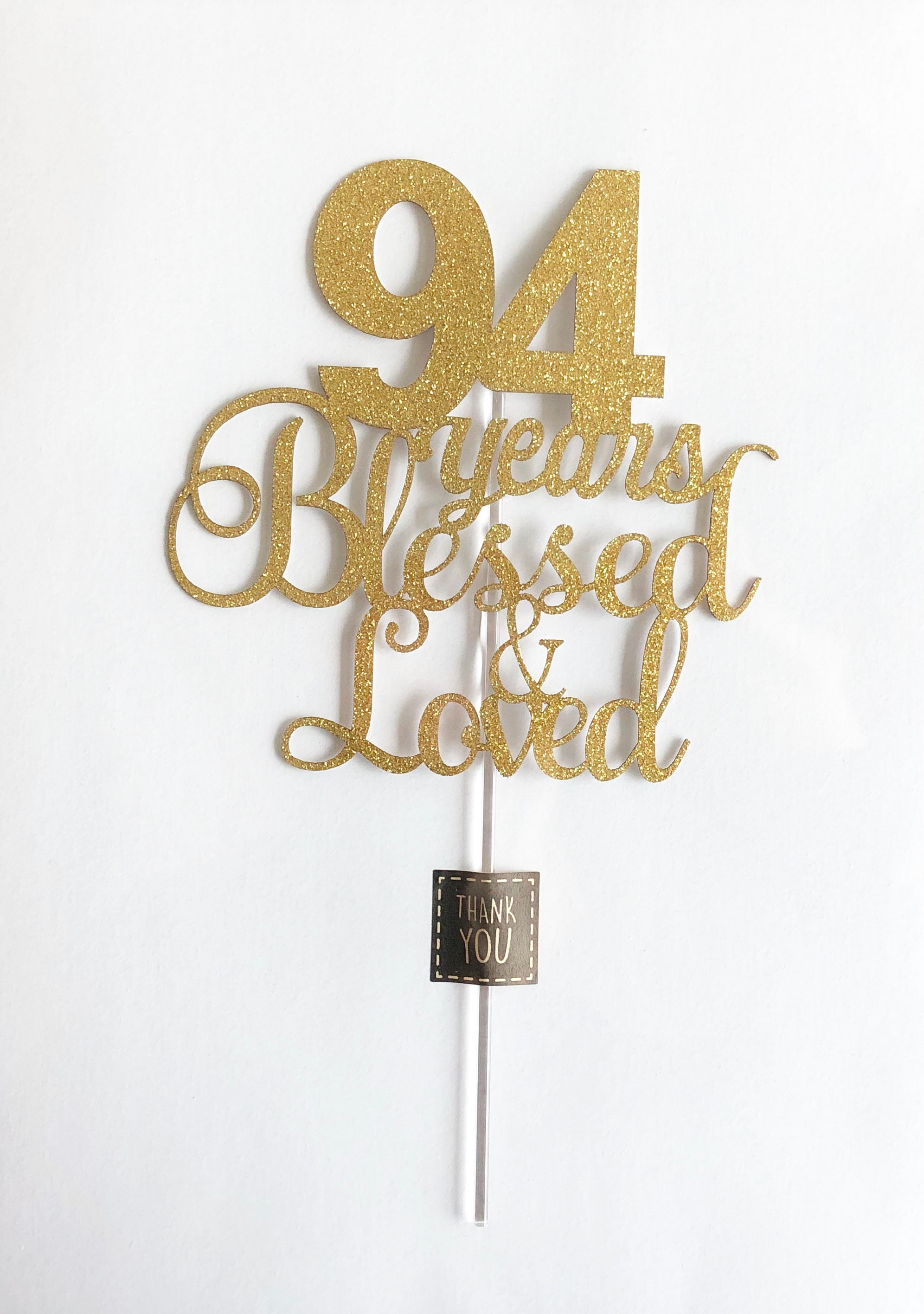 ALPHA K 94th Birthday/anniversary Cake Topper 94 Years - Etsy