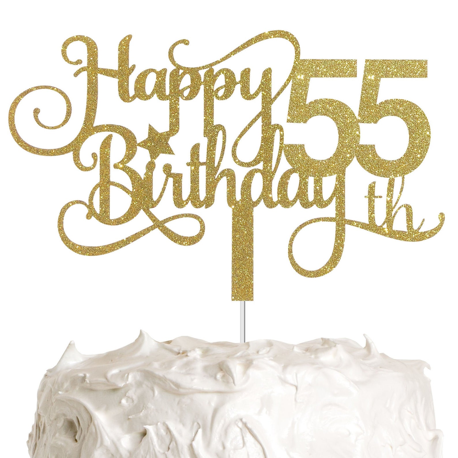 ALPHA K GG 55th Birthday Cake Topper Happy 55th Birthday Cake - Etsy