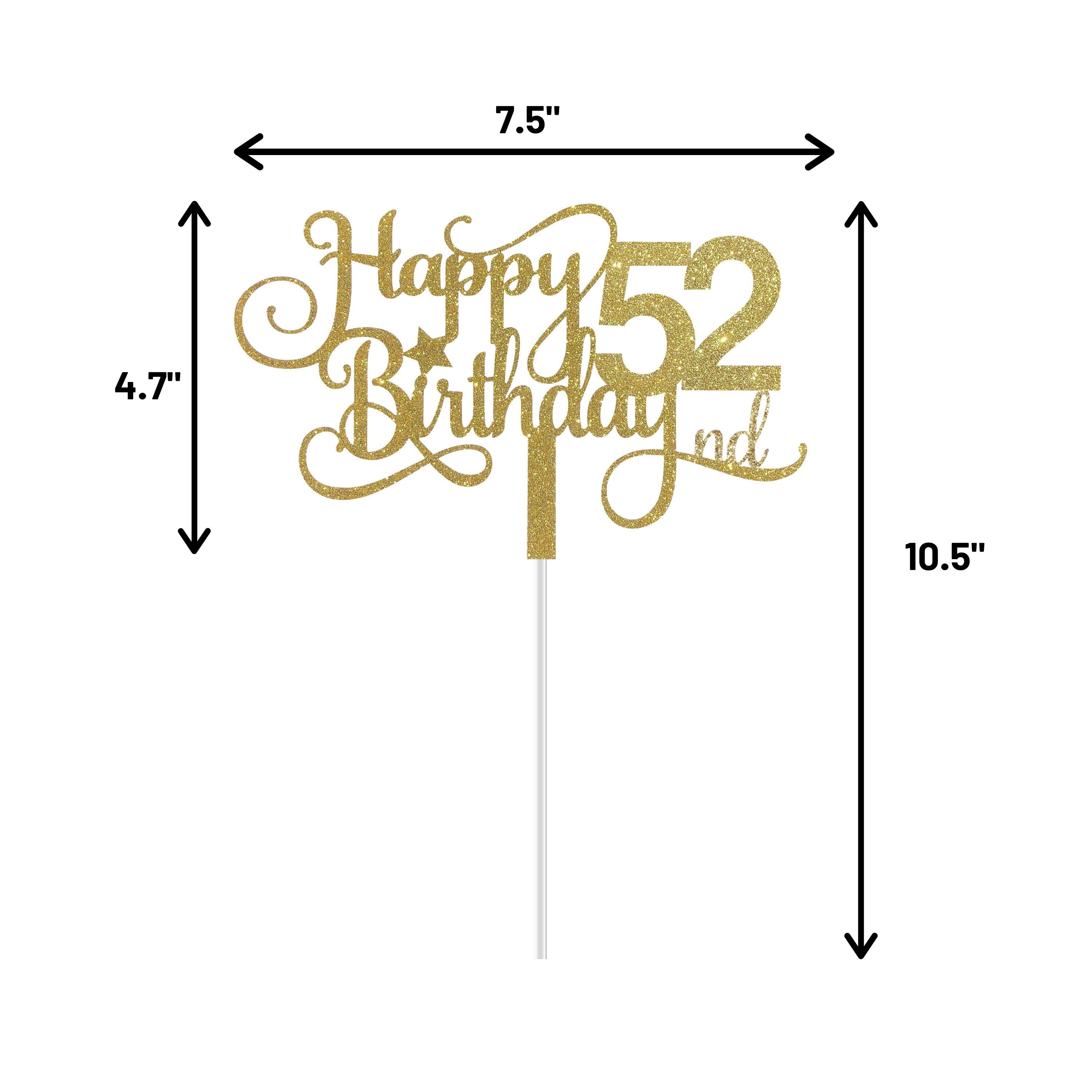 ALPHA K GG 52nd Birthday Cake Topper Happy 52nd Birthday Cake - Etsy