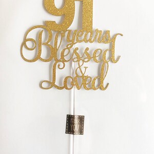 ALPHA K 91st Birthday/anniversary Cake Topper 91 Years - Etsy