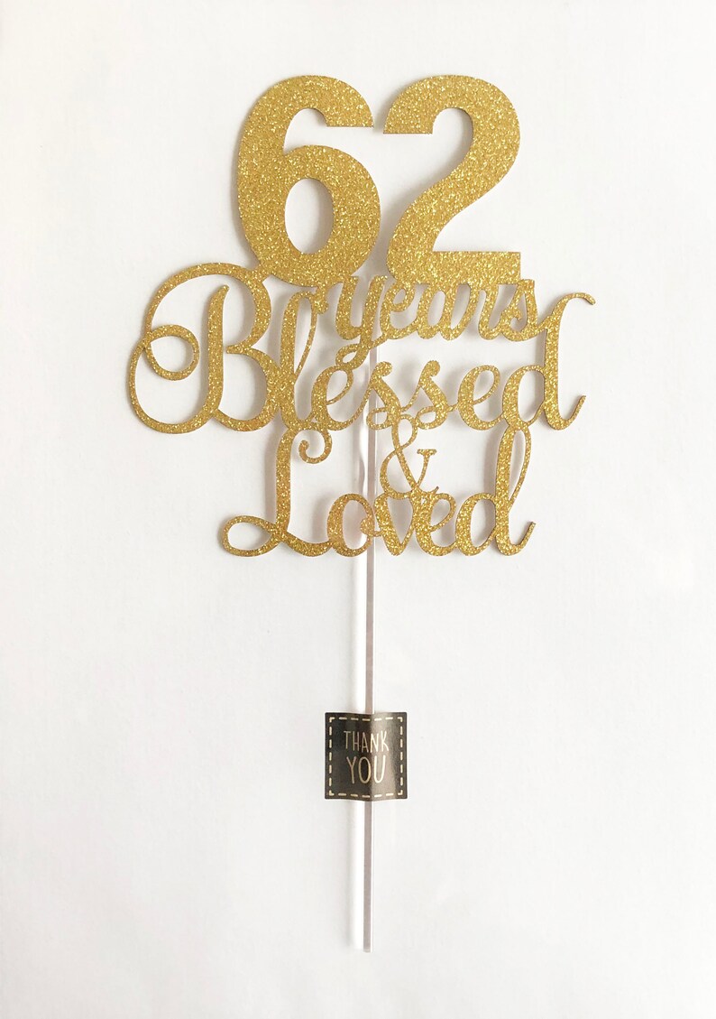 ALPHA K 62nd Birthday/anniversary Cake Topper 62 Years | Etsy