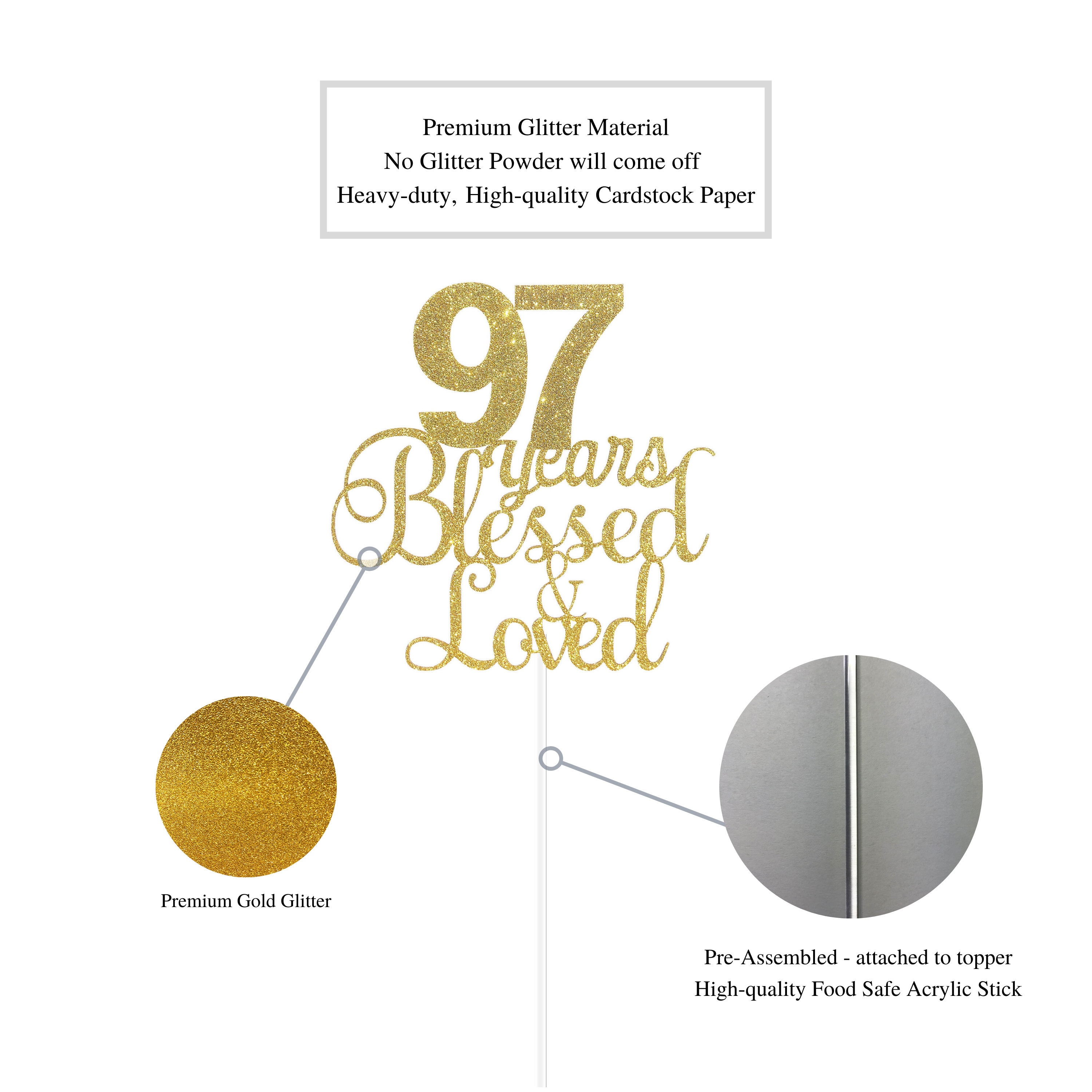 ALPHA K 97th Birthday/anniversary Cake Topper 97 Years | Etsy