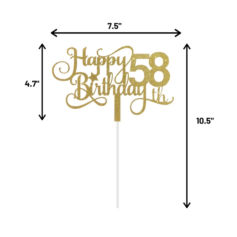 ALPHA K GG 58th Birthday Cake Topper Happy 58th Birthday Cake - Etsy