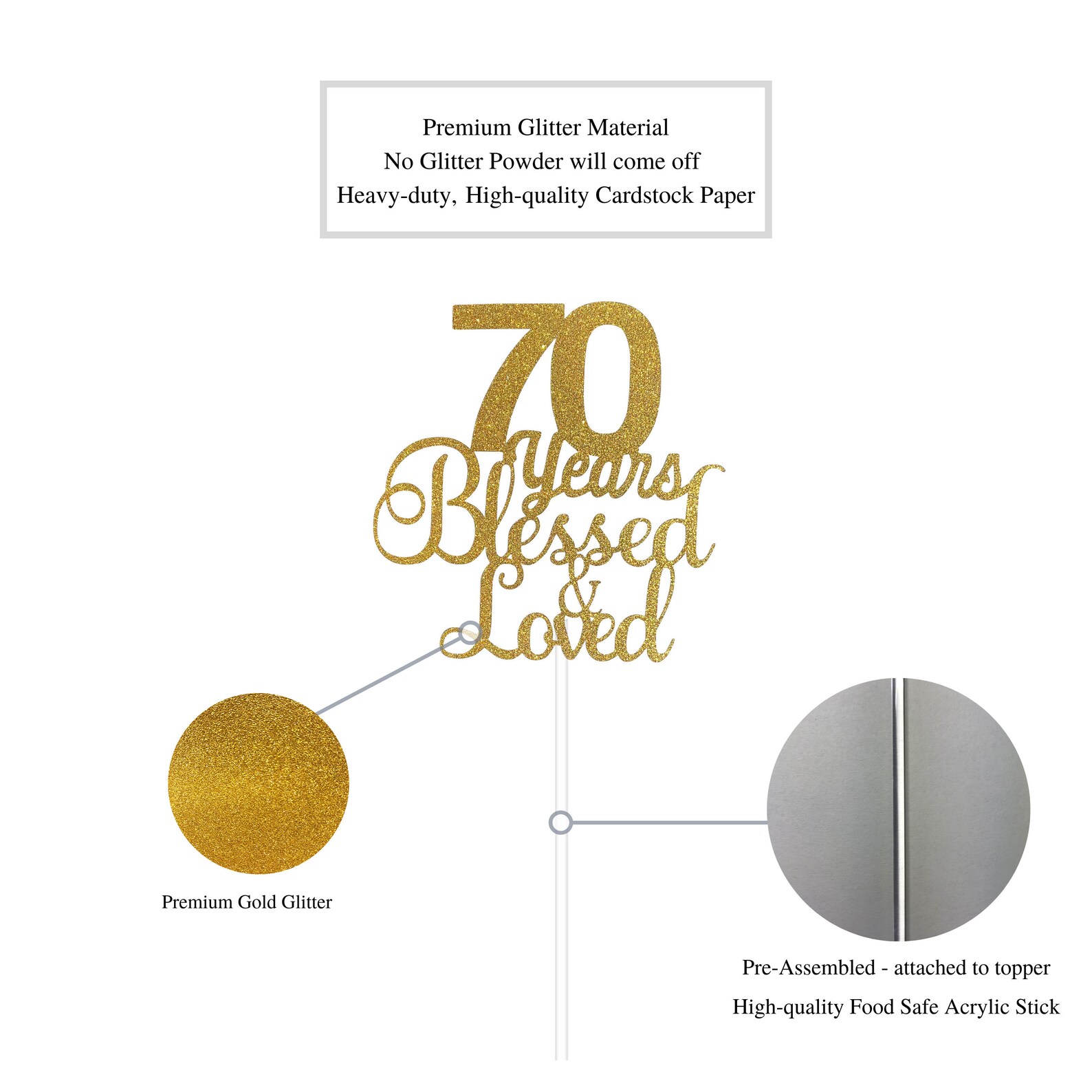 ALPHA K 70th Birthday / Anniversary Cake Topper 70 Years - Etsy