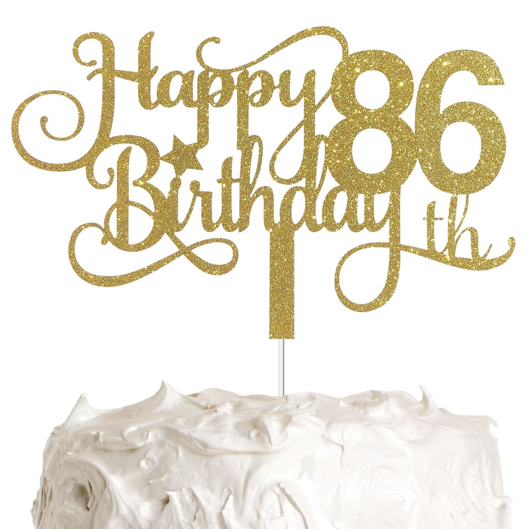 ALPHA K GG 86th Birthday Cake Topper Happy 86th Birthday Cake - Etsy