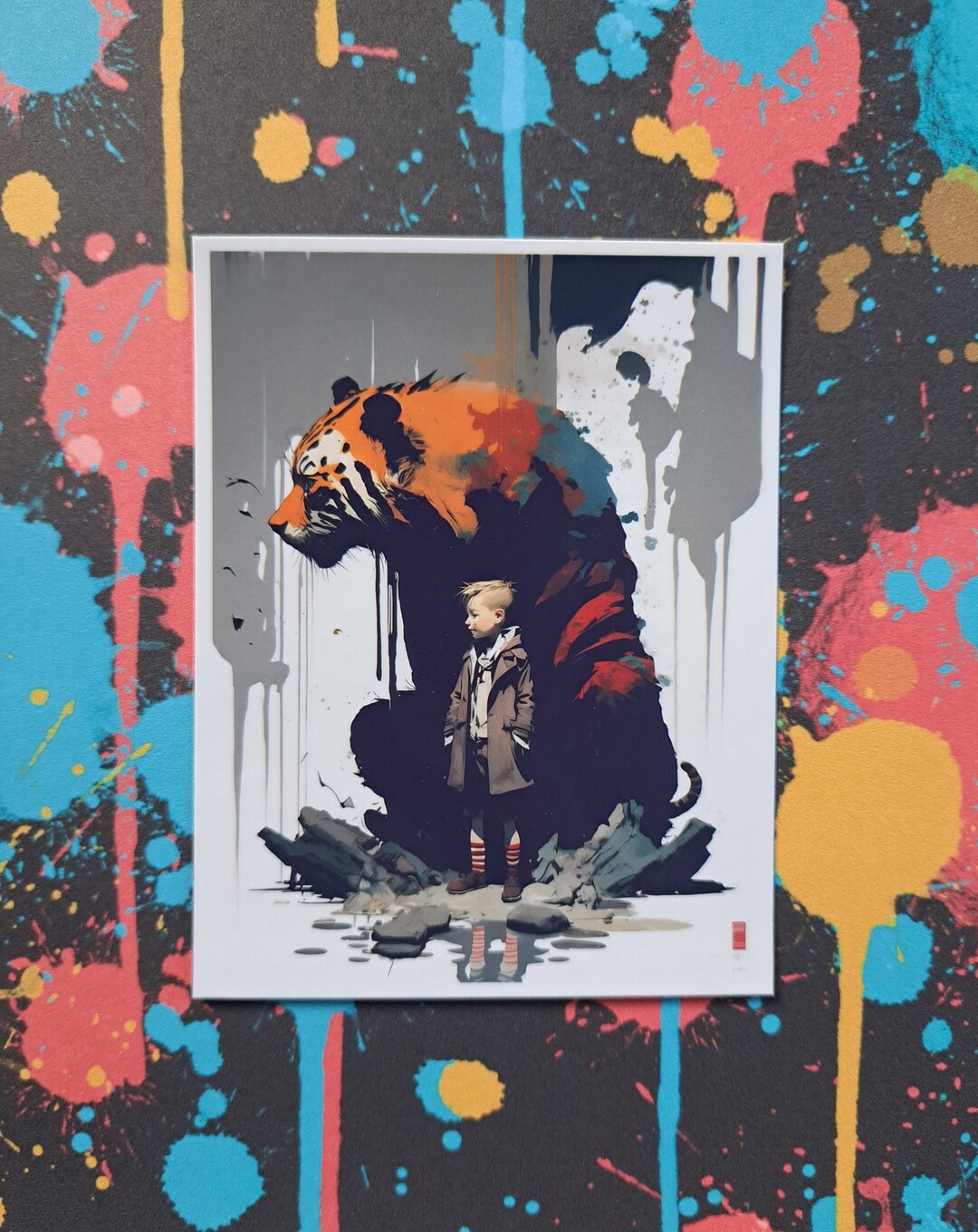 Boy and Tiger Inspired by Calvin and Hobbes 4" X 3" Sticker - Etsy