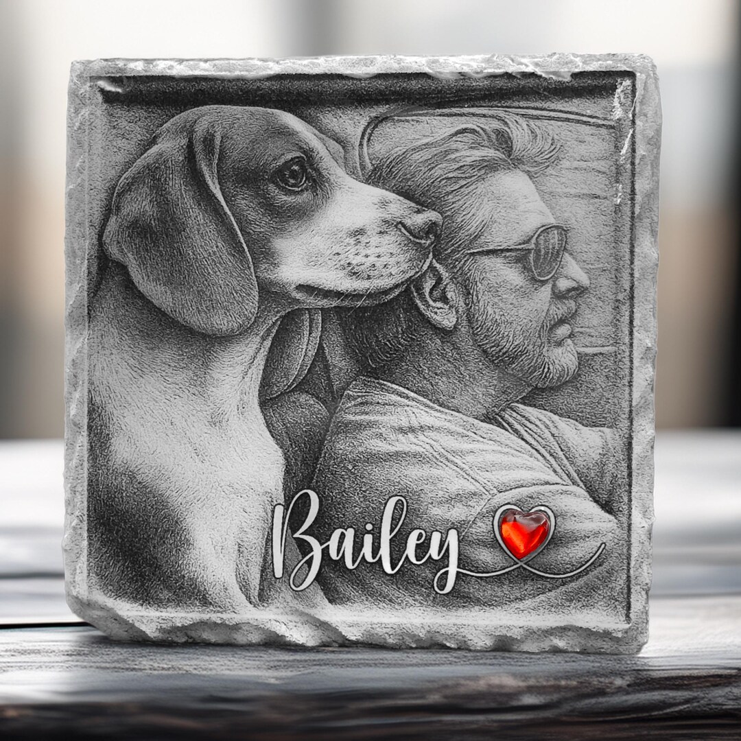 Custom Pet Photo Slates - Personalized Dog or Cat Photo Coasters ...