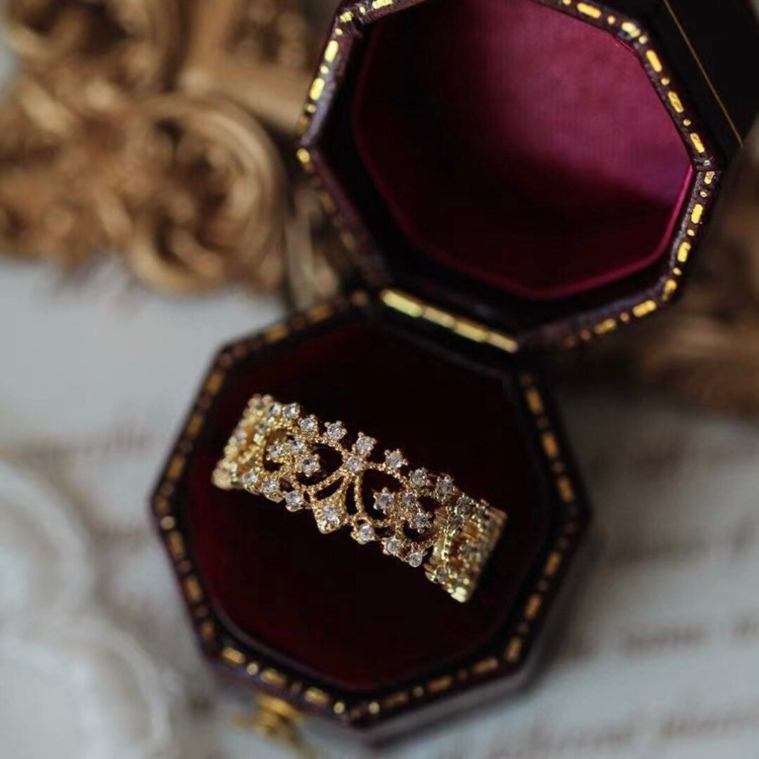 Delicate Prince Diamond Ring in 14K Gold Minimalist Handmade Jewelry ...