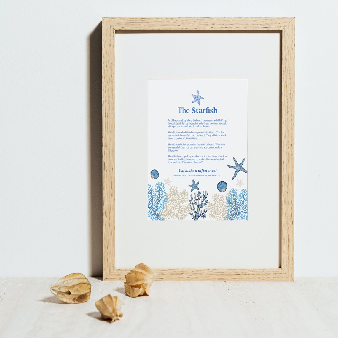 Starfish Story Gifts for Teachers Wall Art Printable - Etsy