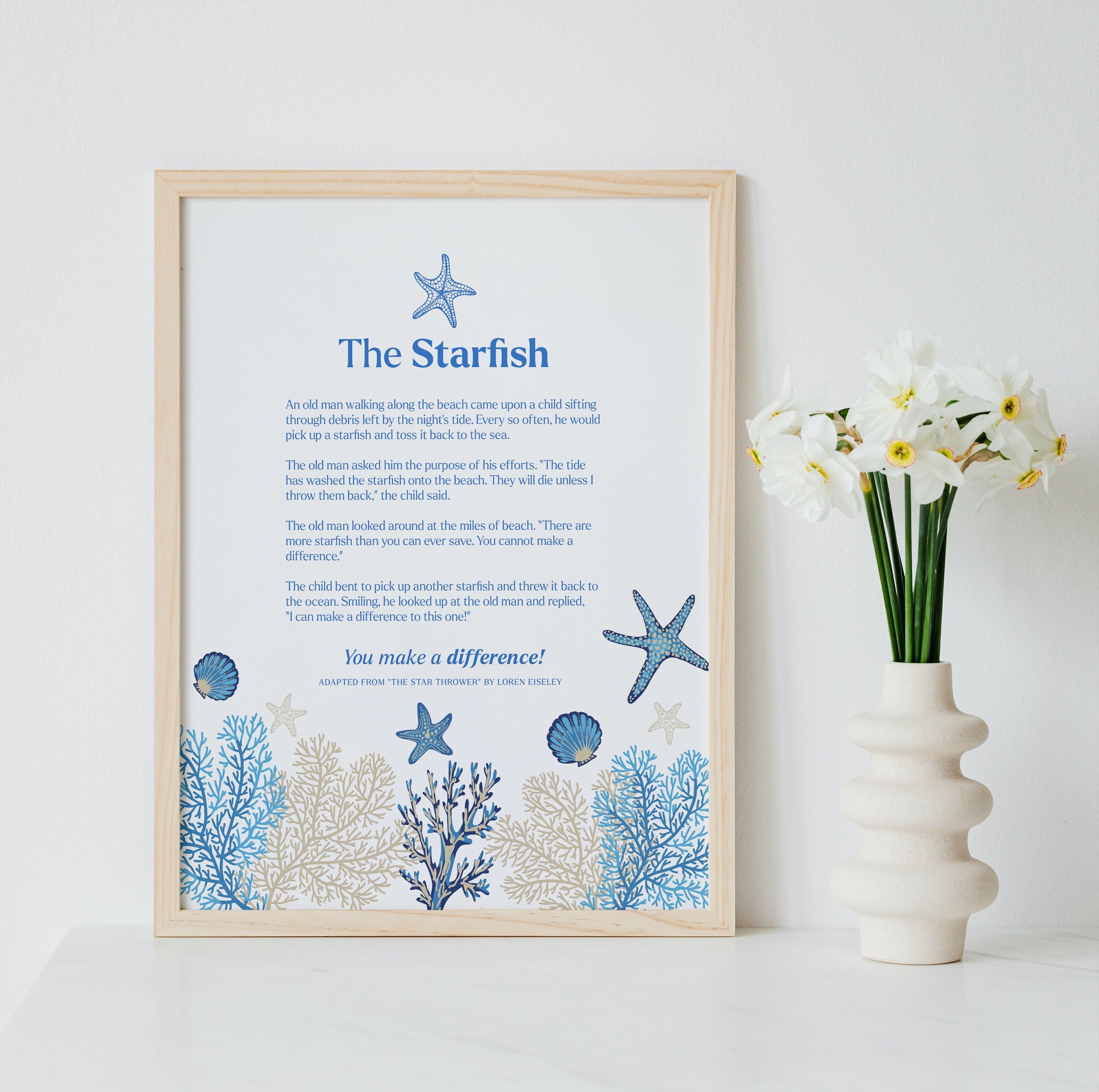 Starfish Story Gifts for Teachers Wall Art Printable - Etsy