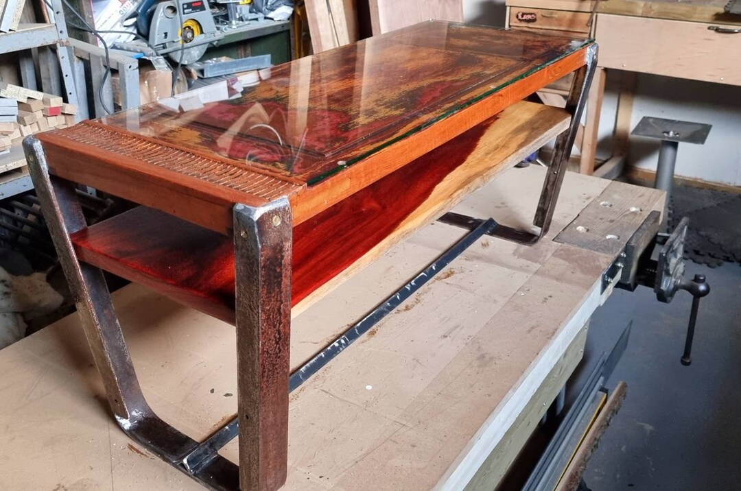 Reclaimed Bar Cladding Circa 1910....with Iron Legs and Hinoki Shelf ...
