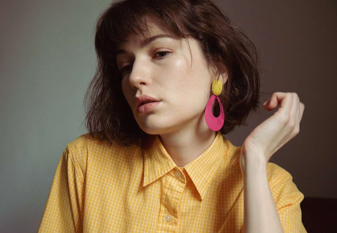 Retro 80s Earrings, 80s Fashion Statement Earrings, 80s Bright Colours ...