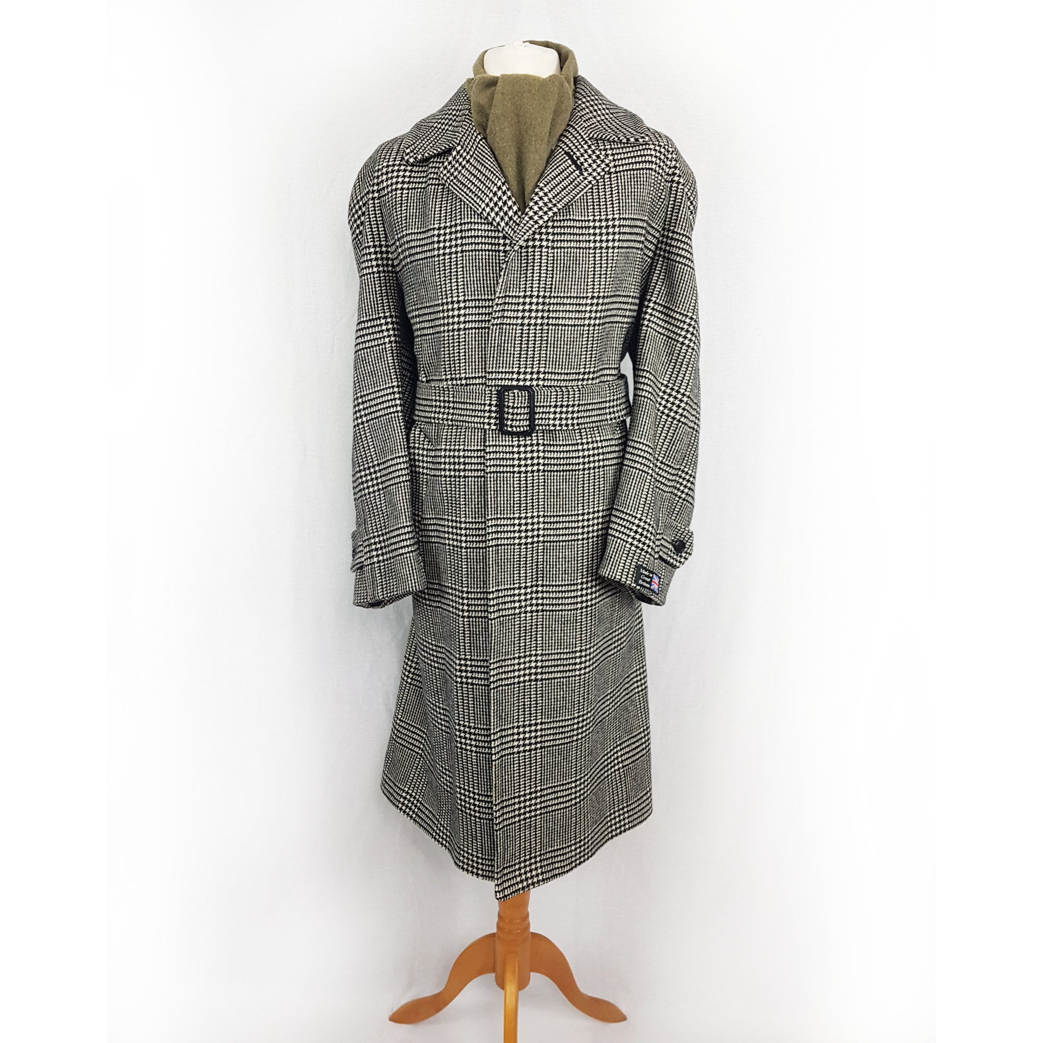 Vintage Deadstock Overcoat, Dunn & Co, Belted Tweed Overcoat, Size L 44 ...
