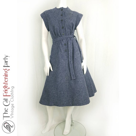 Vintage Samuel Sherman 1960s/1970s Tweed Dress Size 1… - Gem