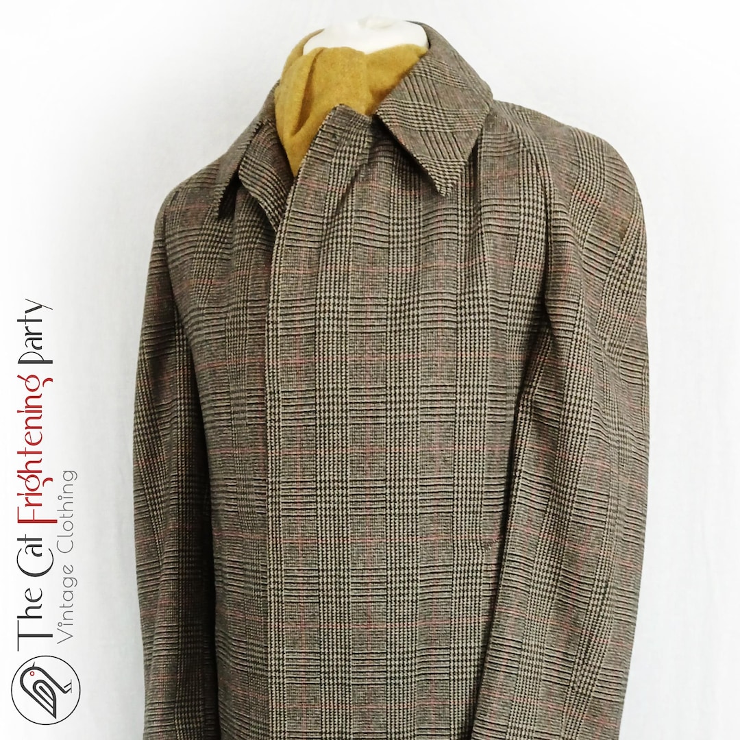 Men's Vintage Overcoat, Size 42", Vintage Burton Coat, Brown Tweed ...