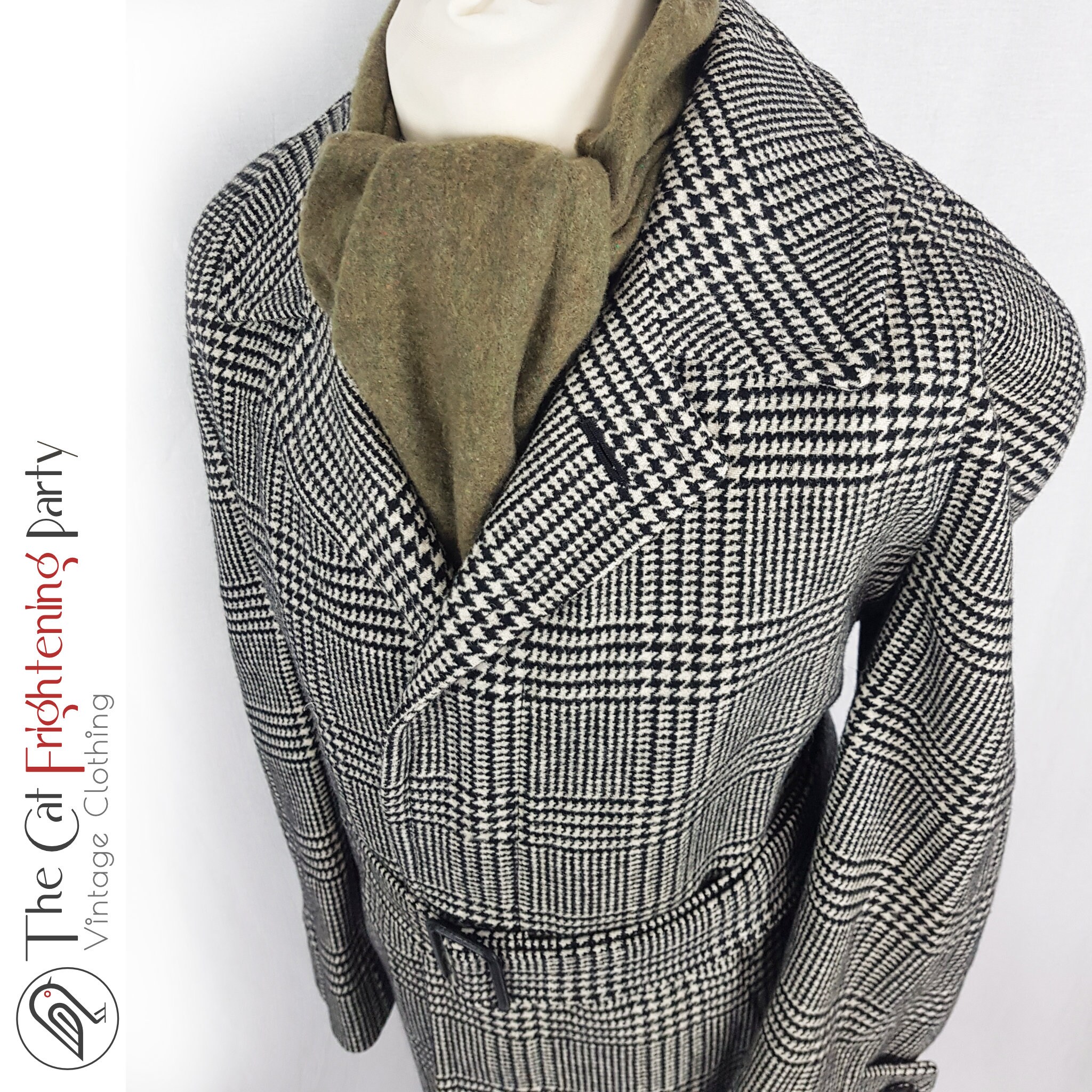 Vintage Deadstock Overcoat, Dunn & Co, Belted Tweed Overcoat, Size L 44 ...