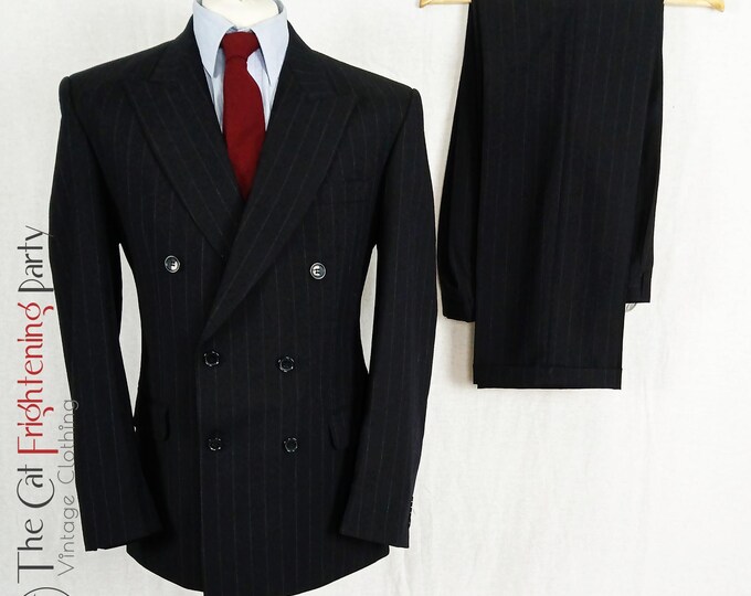 Men's Double Breasted Suit, Chest 40R, Mr Harry Suits, Charcoal Grey ...