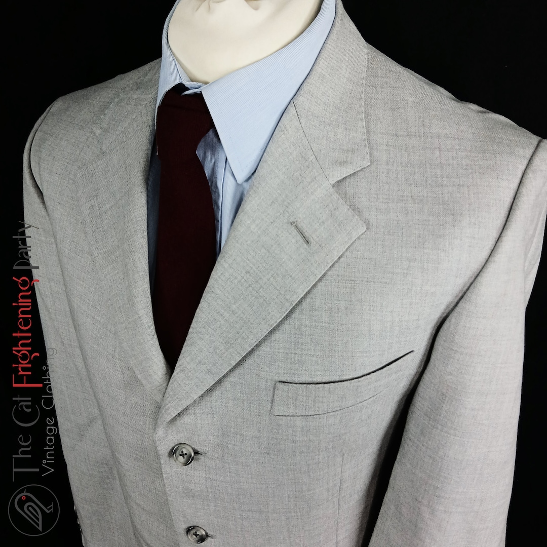 Crombie Suit, Mens Vintage Suits, Chest 44"r, Waist 36", Grey Pure Wool ...