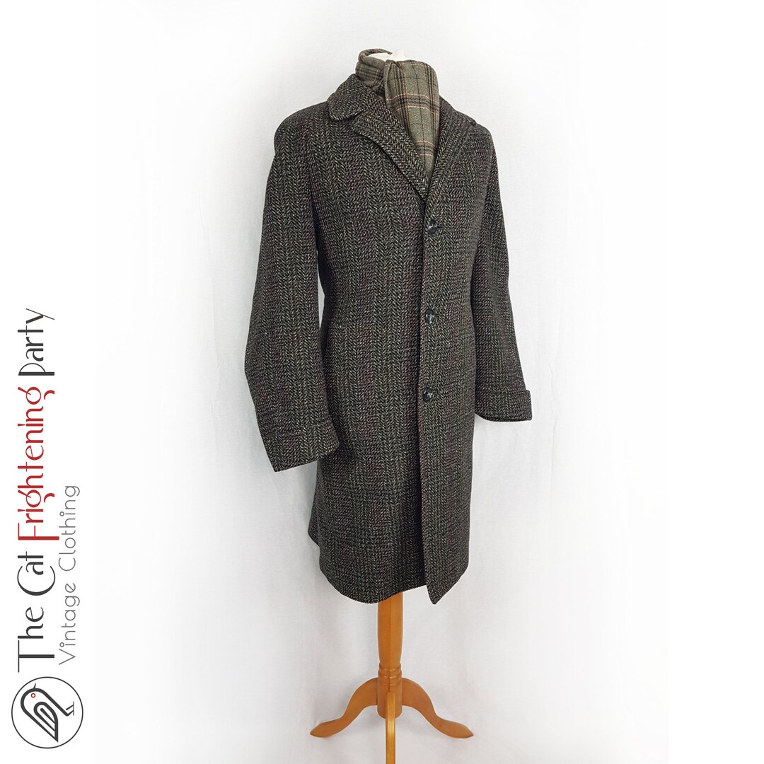 Vintage Overcoat, Genuine Crombie Cloth, Tweed Overcoat, Size L 44-46 ...