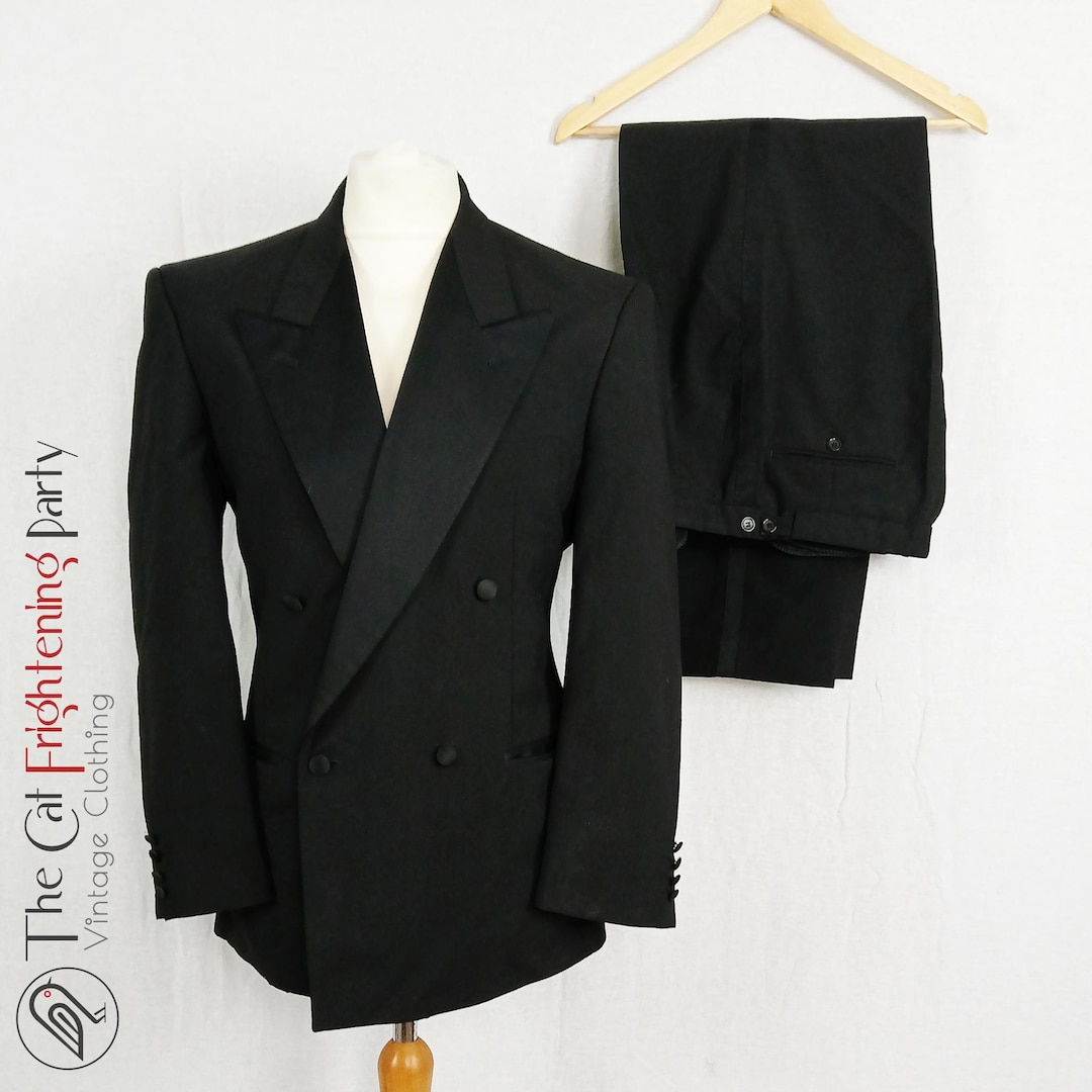 Vintage Tuxedo, Mens Double Breasted Tux, Size 40S, Waist 34, Moss Bros ...