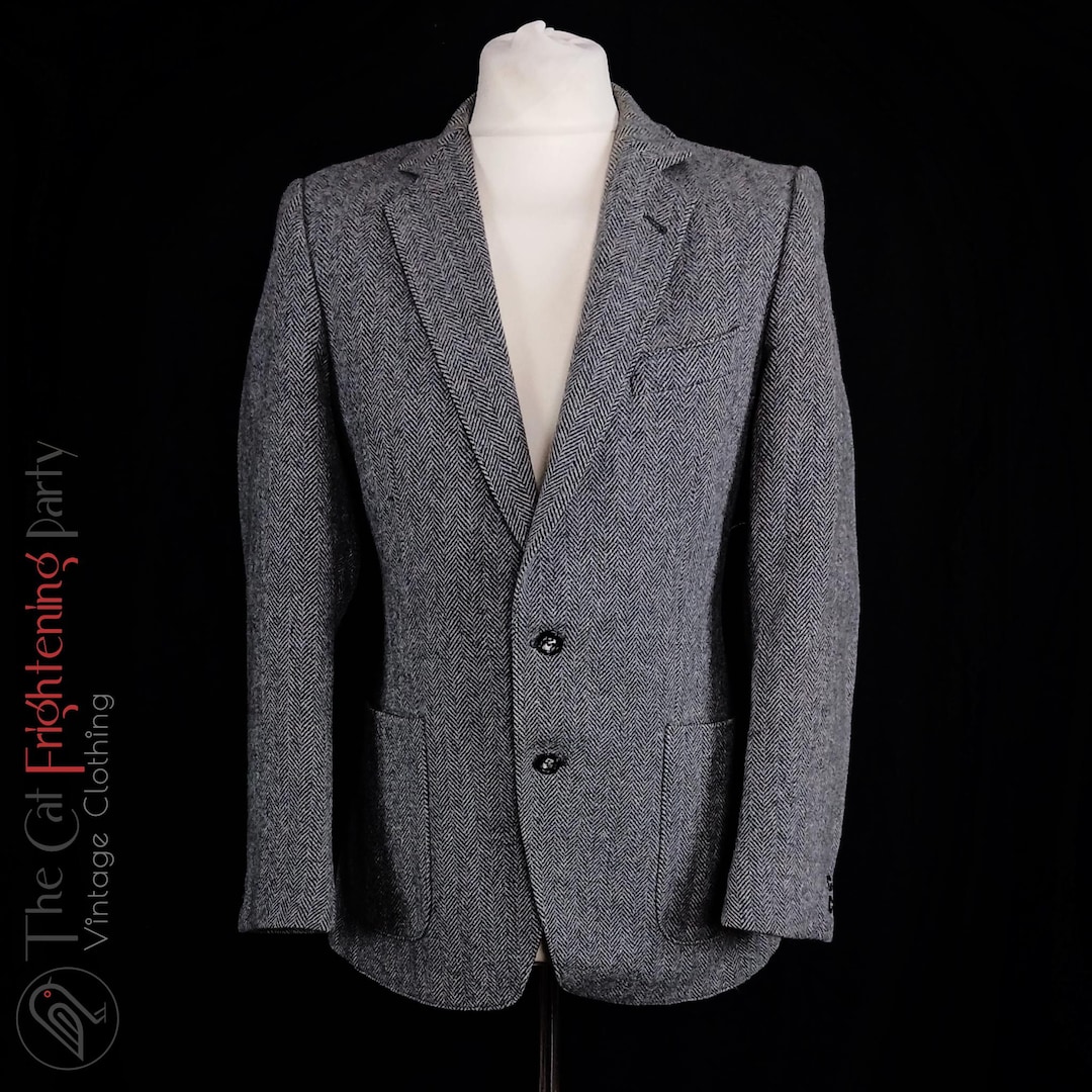 Gents Vintage, Tweed Blazer, 38" Chest, Vintage Tweed Jacket, Grey ...