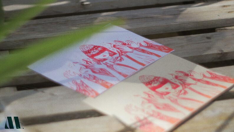 Linocut fire Hand Print - Etsy Singapore