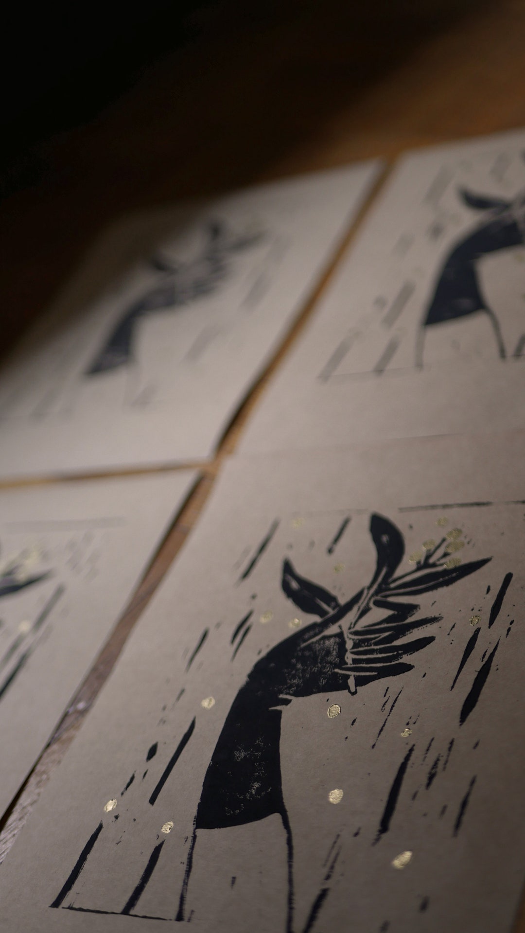 Linocut hands and Lime Trees Hand Print - Etsy