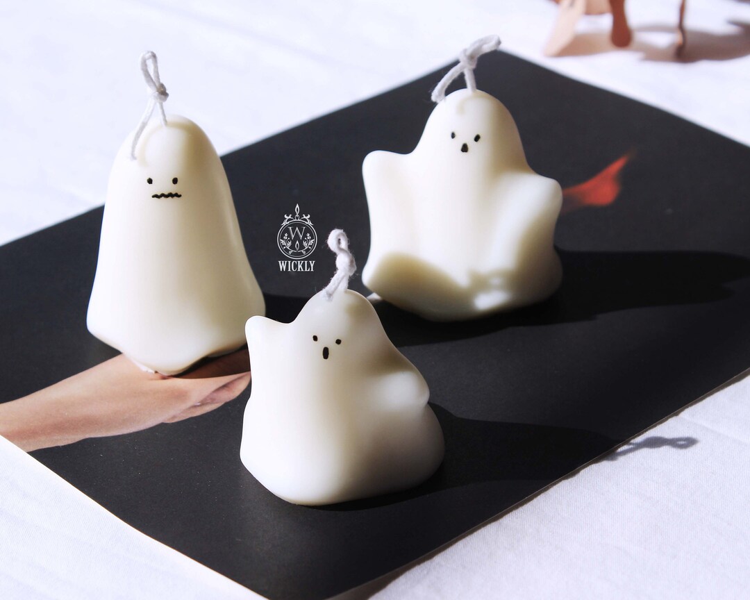 Ghost Candles / Three Little Spooky Ghost Candles - Etsy