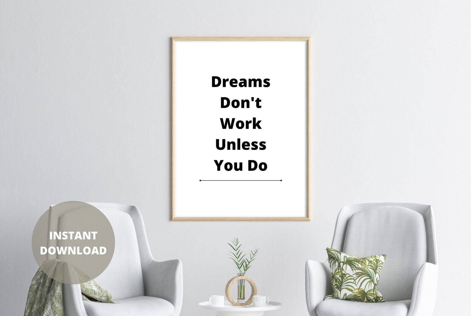 Dreams Don't Work Unless You Do. Printable Art, Motivational Quote ...