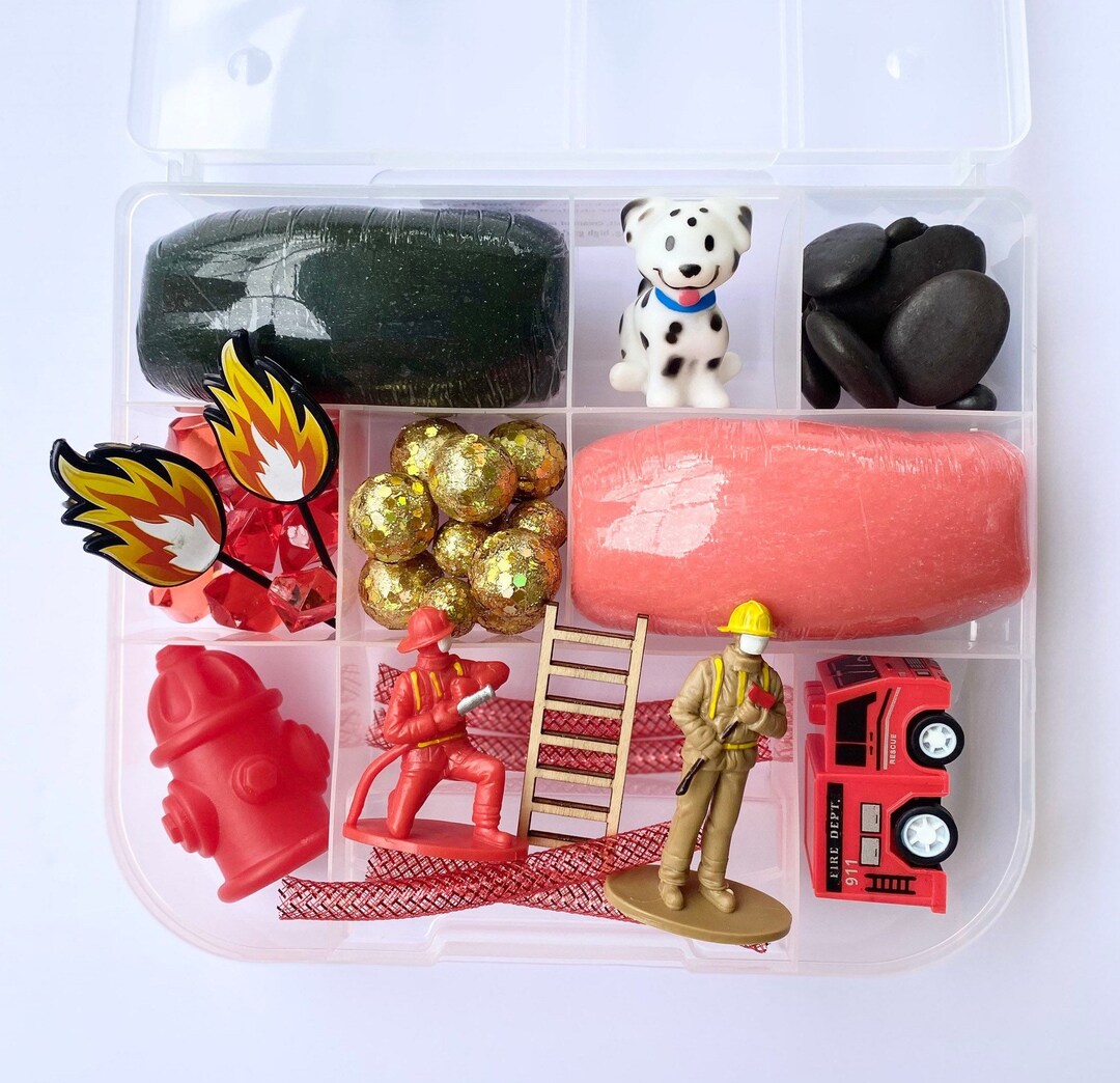 Firefighter Play Dough Kit, Fireman Playdough Kit, Fireman Toy ...