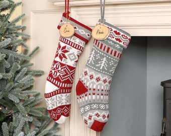 Personalized Traditional Christmas Stocking Hand Knit - Etsy Canada