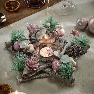 Pastel Pink Bauble Christmas Decoration Collection Table Centrepiece ...