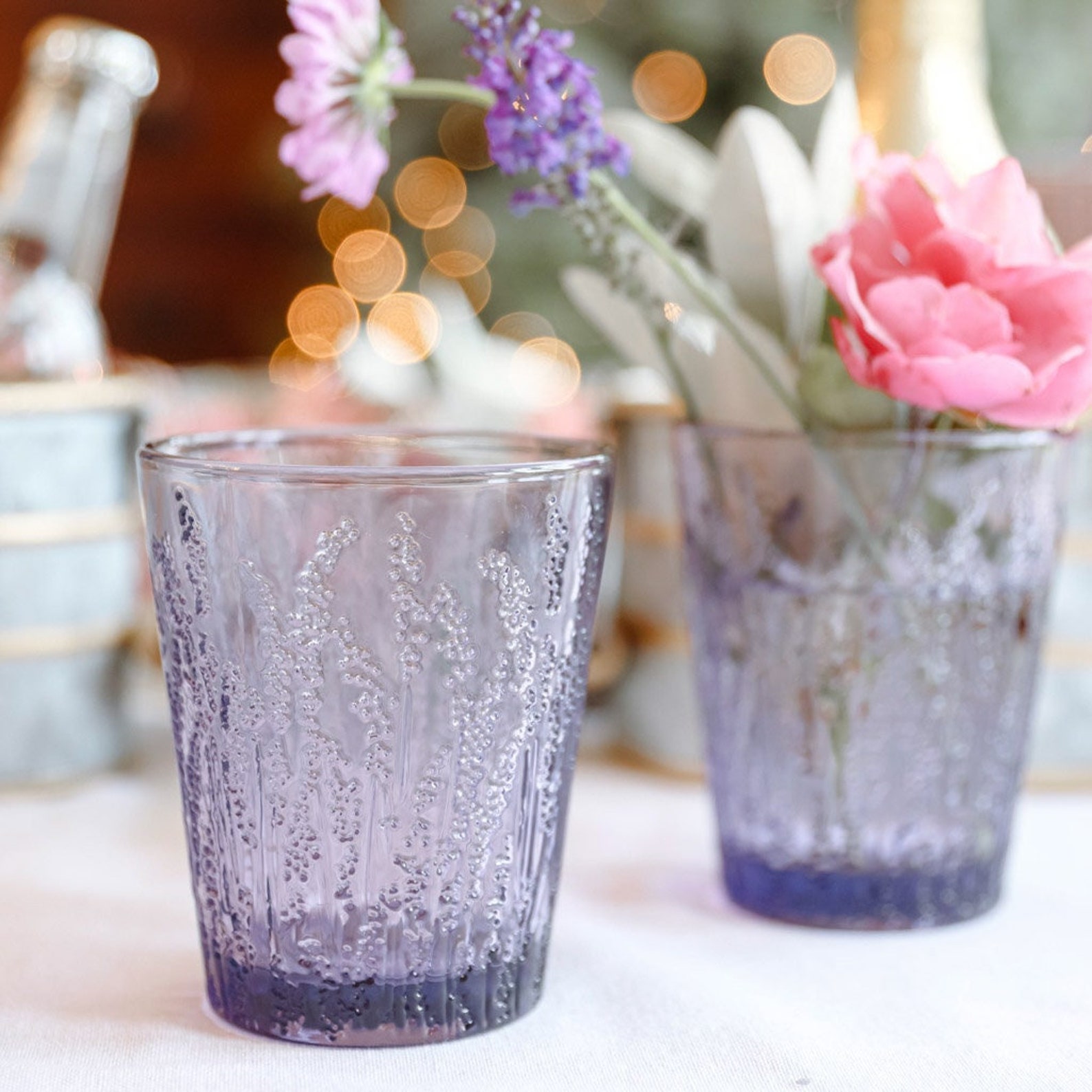 Cocktail Glass Set 4 Embossed Tumbler Glasses Vintage Style - Etsy