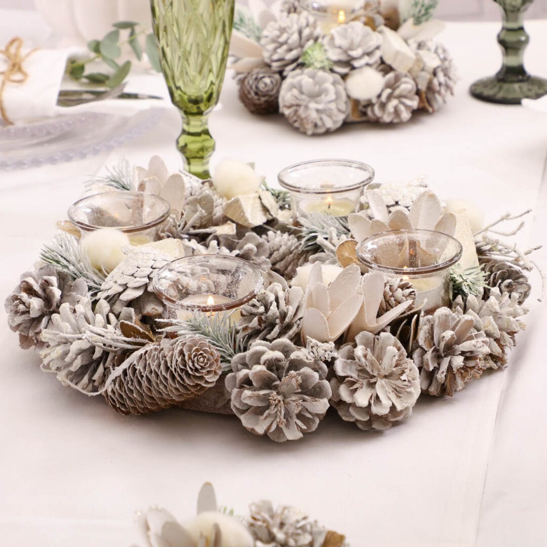 Winter Tea Light Candle Holder Triple Tealight Lantern White - Etsy