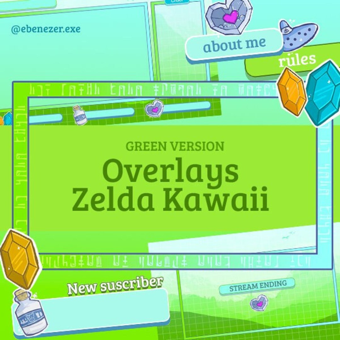 Stream Overlay Package - Zelda Kawaii - Green Version - Etsy