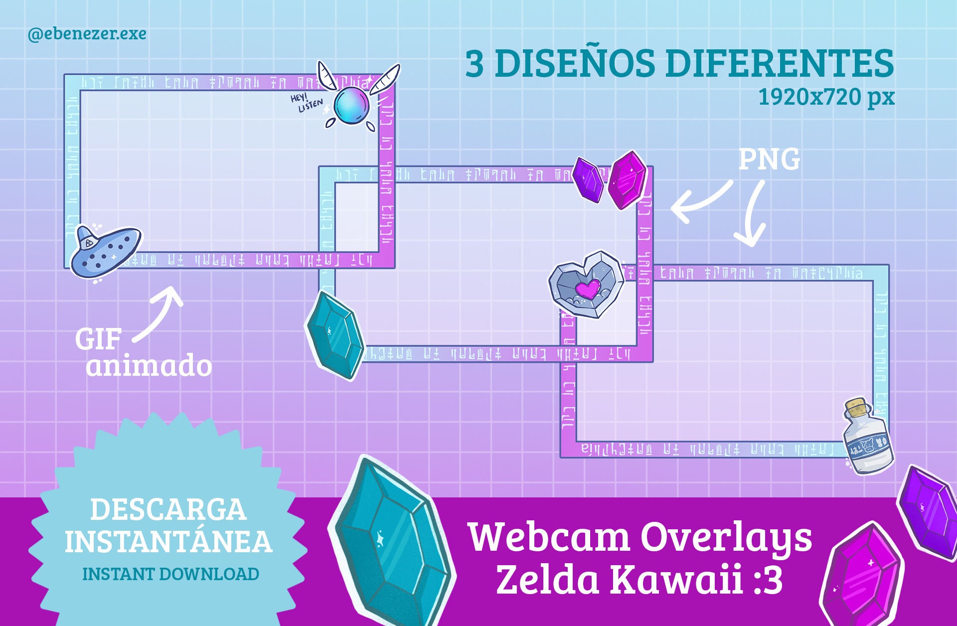 Stream Overlay Package - Zelda Kawaii - Etsy
