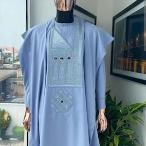 Luxury Agbada Men Outfit, Groom Agbada, Outfit, African Wedding Agada ...