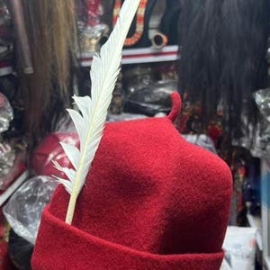 Original Red Hat for Chief, Traditional Men's Hat, Round Cap for Men ...