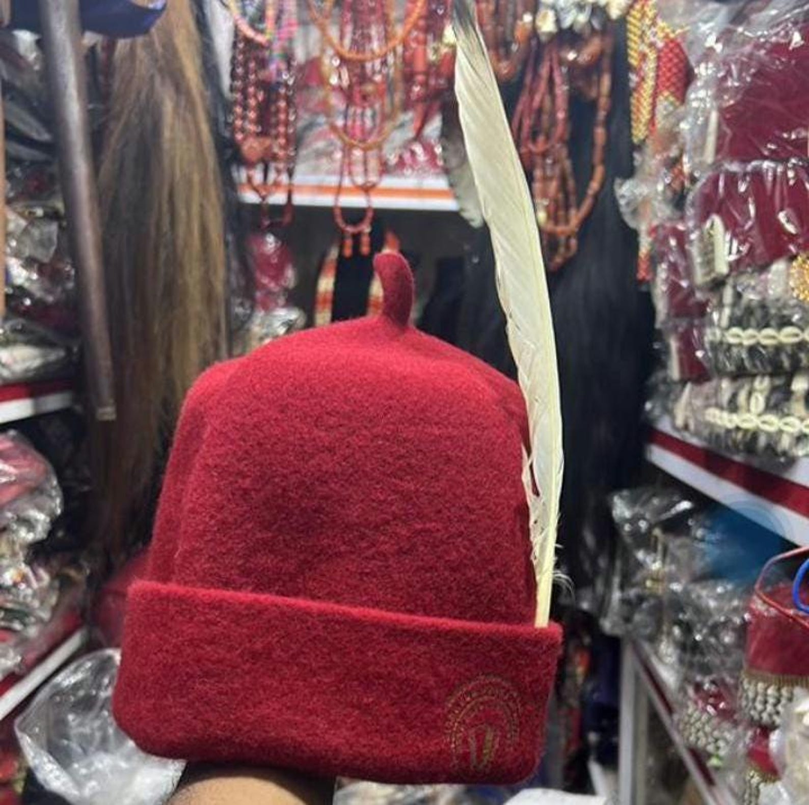 Original Red Hat for Chief, Traditional Men's Hat, Round Cap for Men ...
