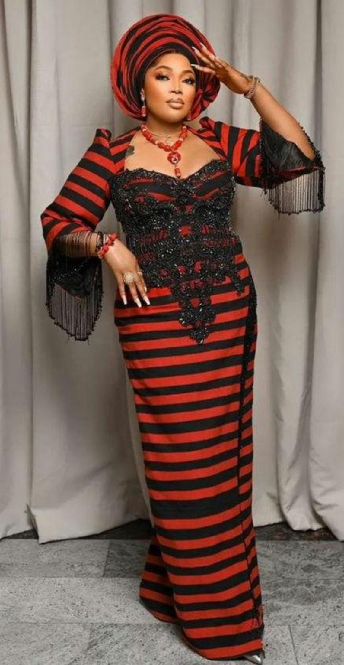 Beautiful Trending Traditional Outfit, Idoma Brides Outfit, Prom Dress ...