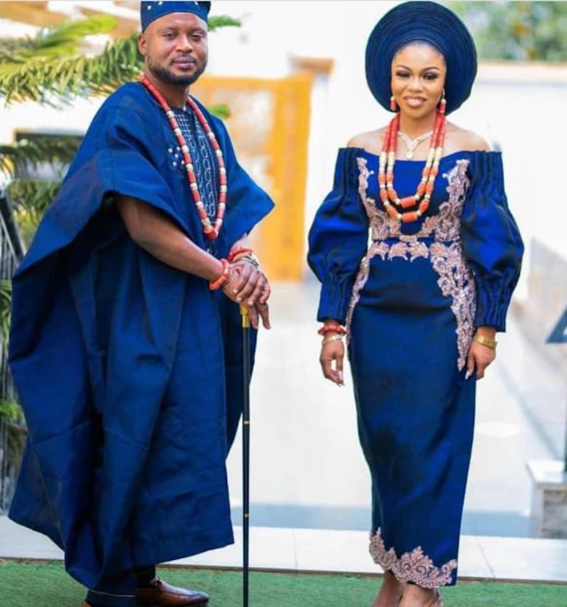 African Wedding Traditional Outfit, Bride and Groom Traditional Outfit ...