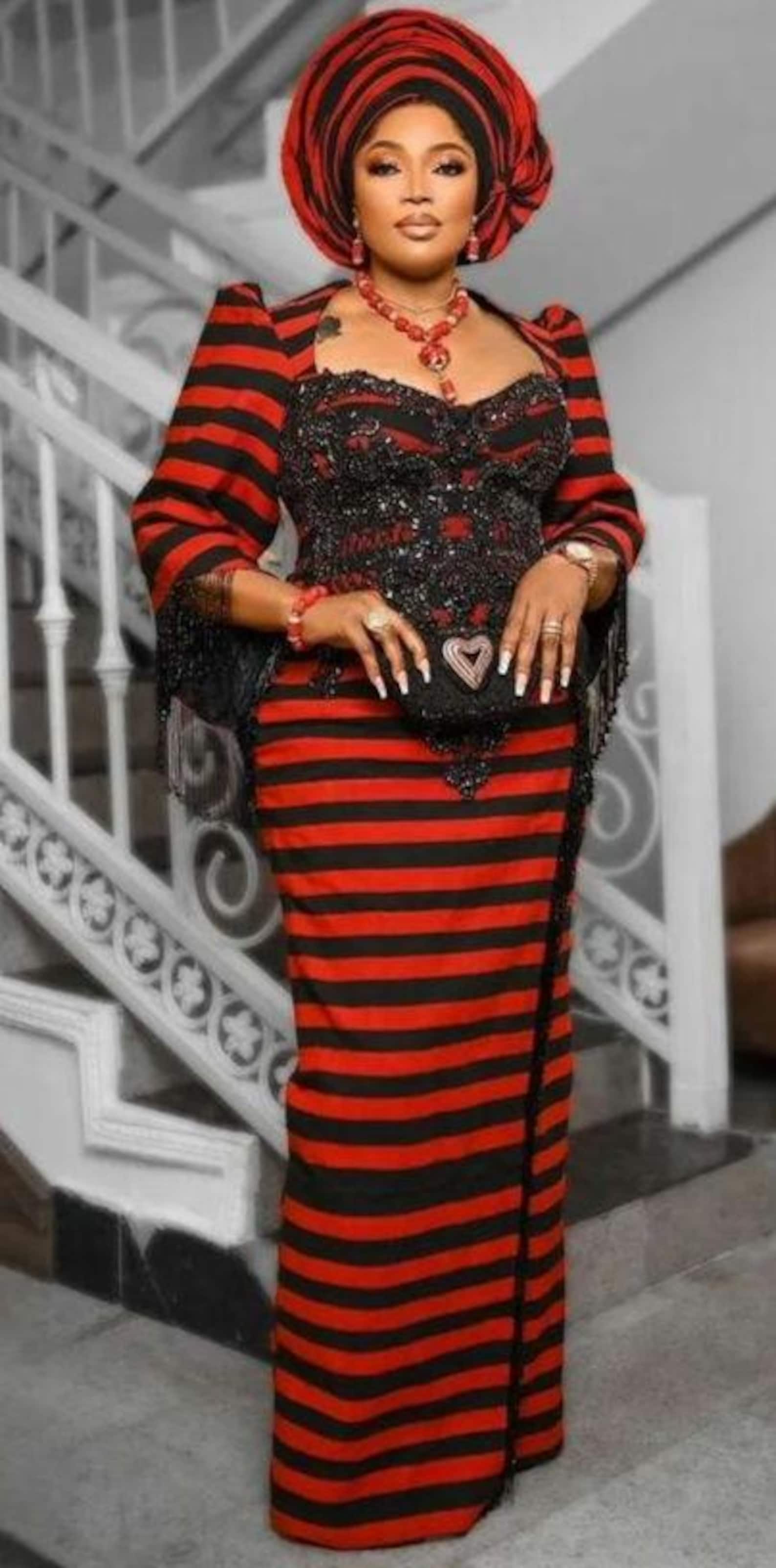 Beautiful Trending Traditional Outfit, Idoma Brides Outfit, Prom Dress ...