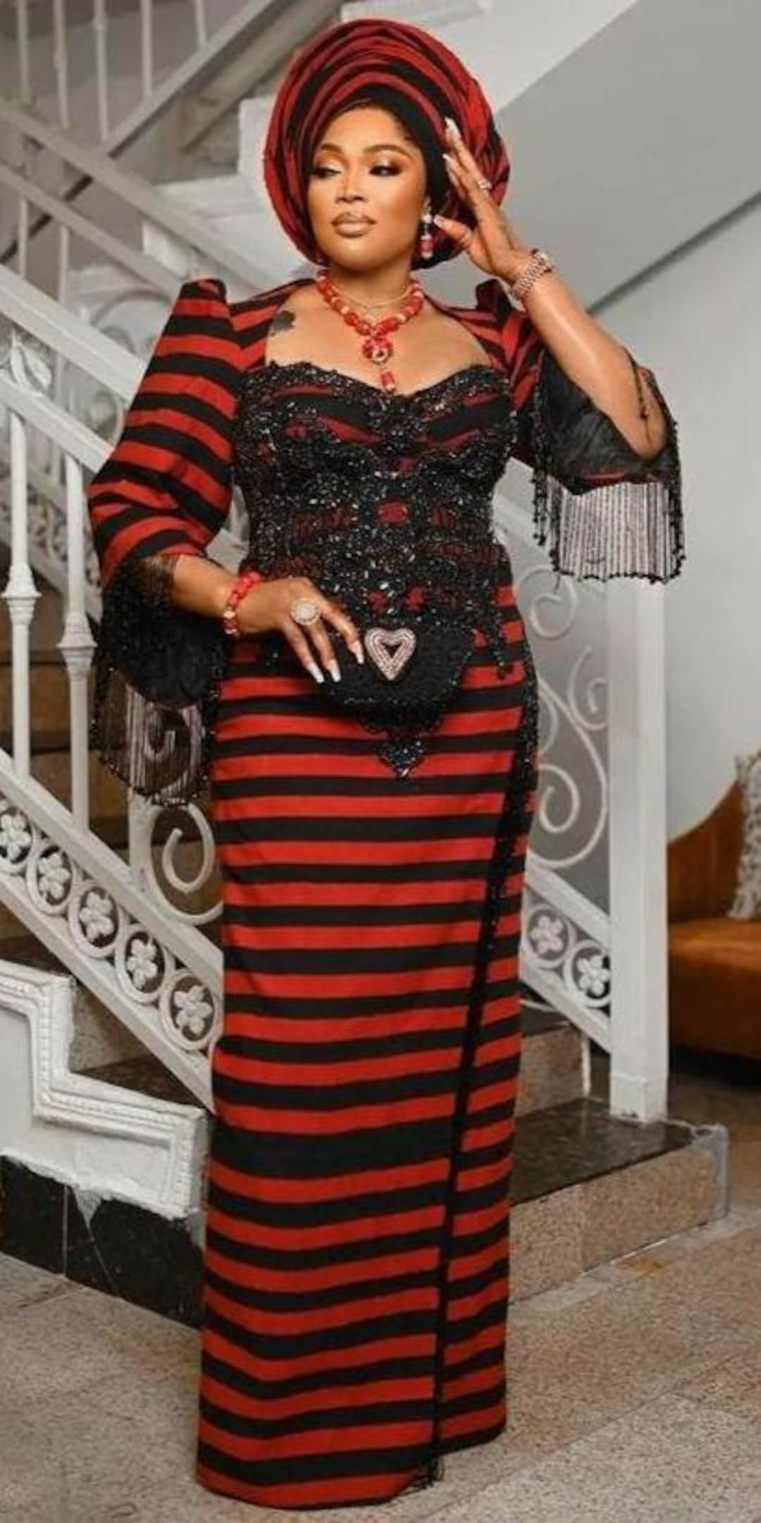 Beautiful Trending Traditional Outfit, Idoma Brides Outfit, Prom Dress ...