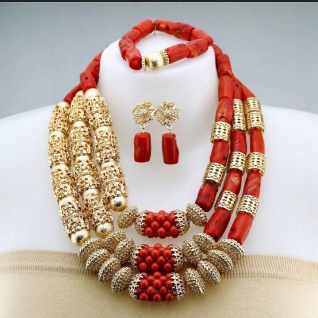 African Traditional Wedding Gold Accessories and Bead Brides - Etsy