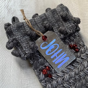 Personalized Galvanized Metal Tag, Stocking Tag, Gift Tag, Galvanized ...